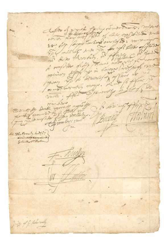 Bonhams : ELIZABETH I - PRIVY COUNCIL – LOW COUNTRIES Letter signed by ...