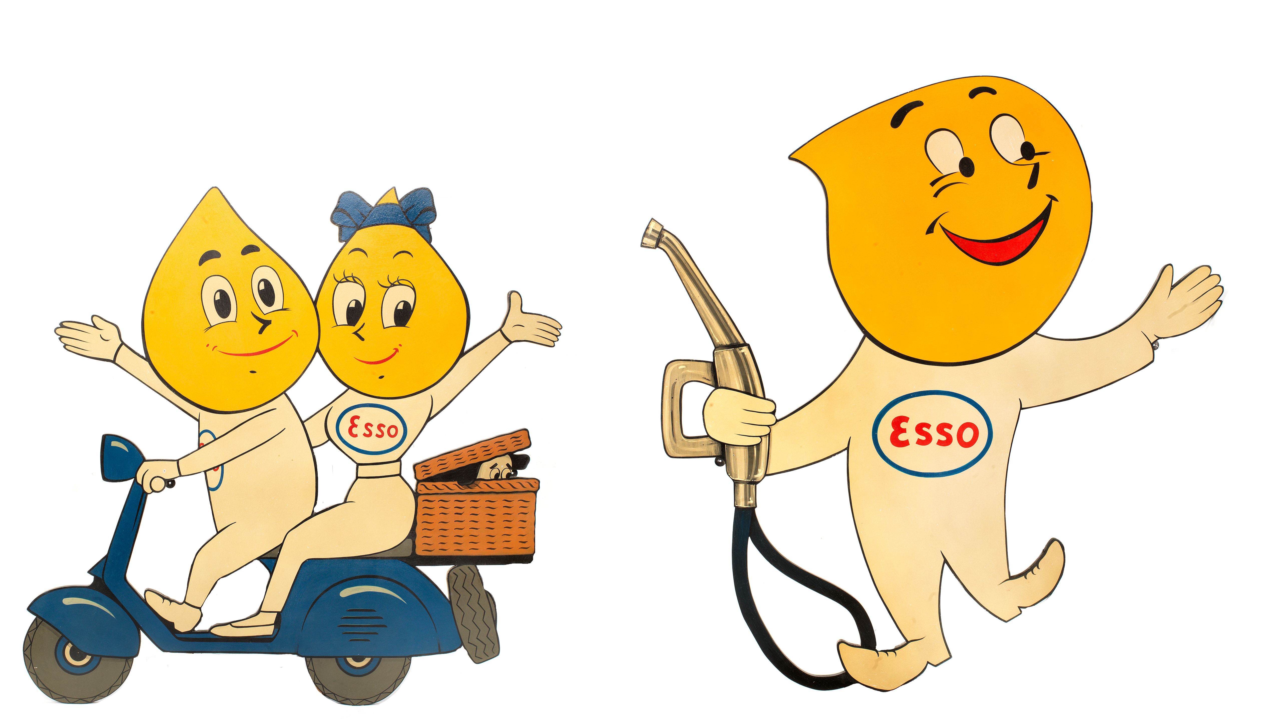 Bonhams Cars : Two hand-painted 'Mr & Mrs Drip' cut-out wooden garage ...