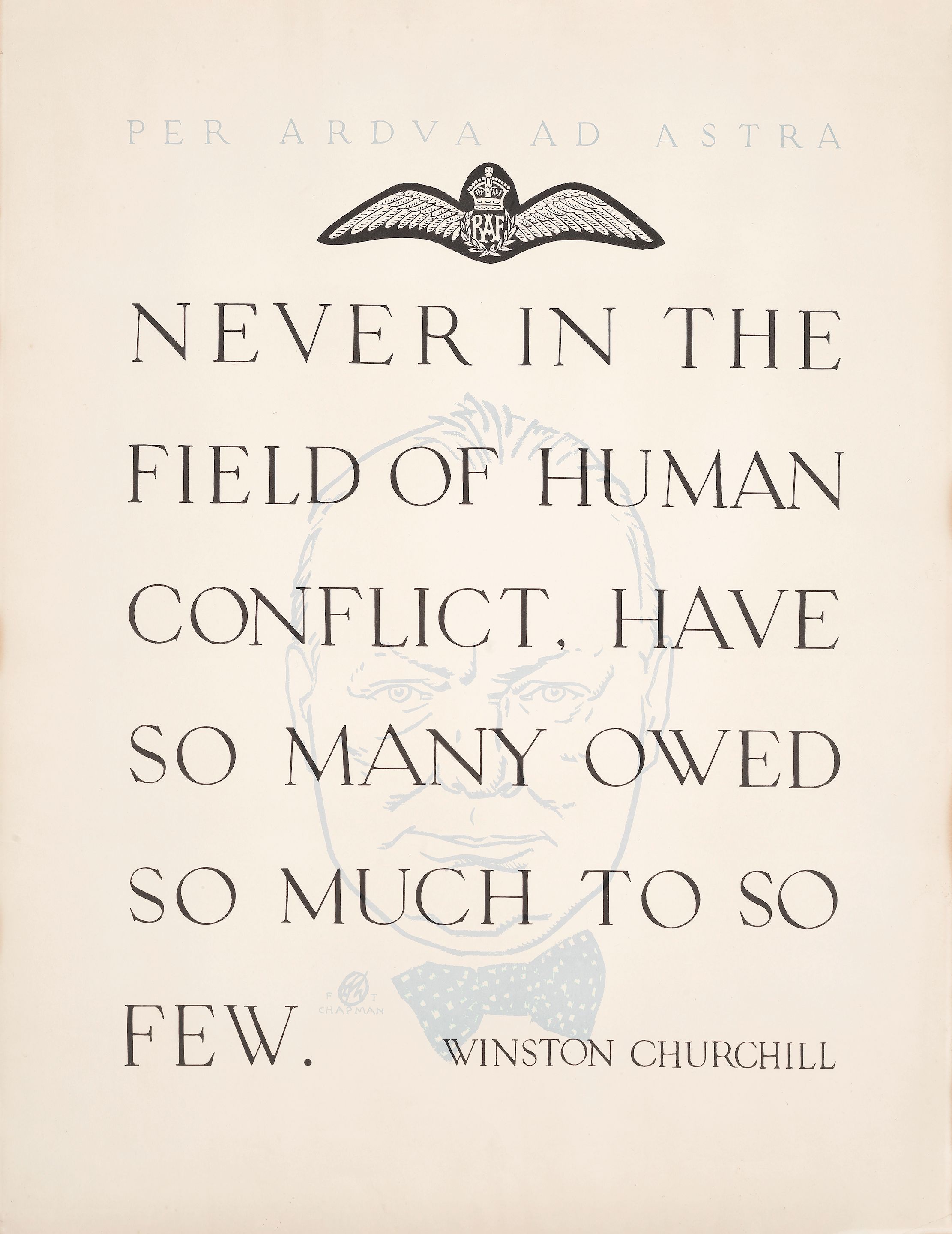Bonhams : CHURCHILL (WINSTON) Vintage poster by F.T. Chapman, depicting ...