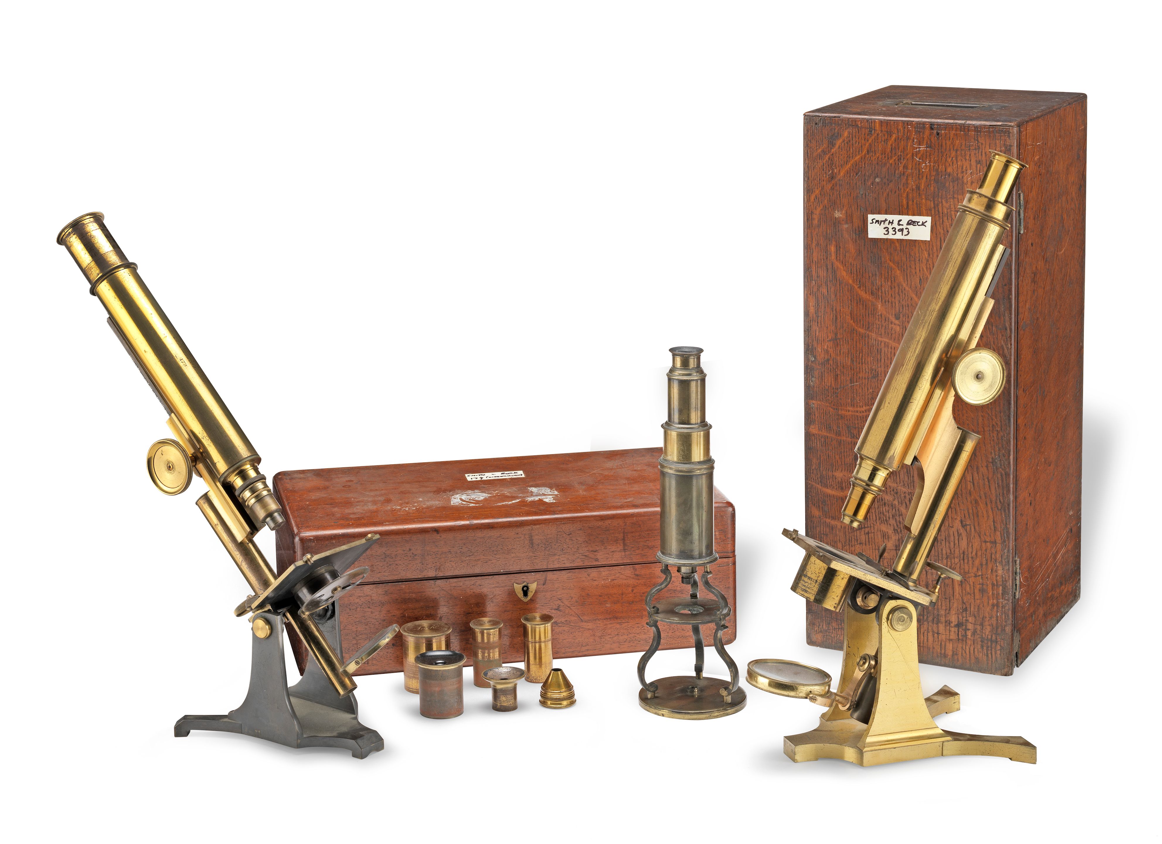 Bonhams : Three Compound Monocular Microscopes, English, 19th century, (3)