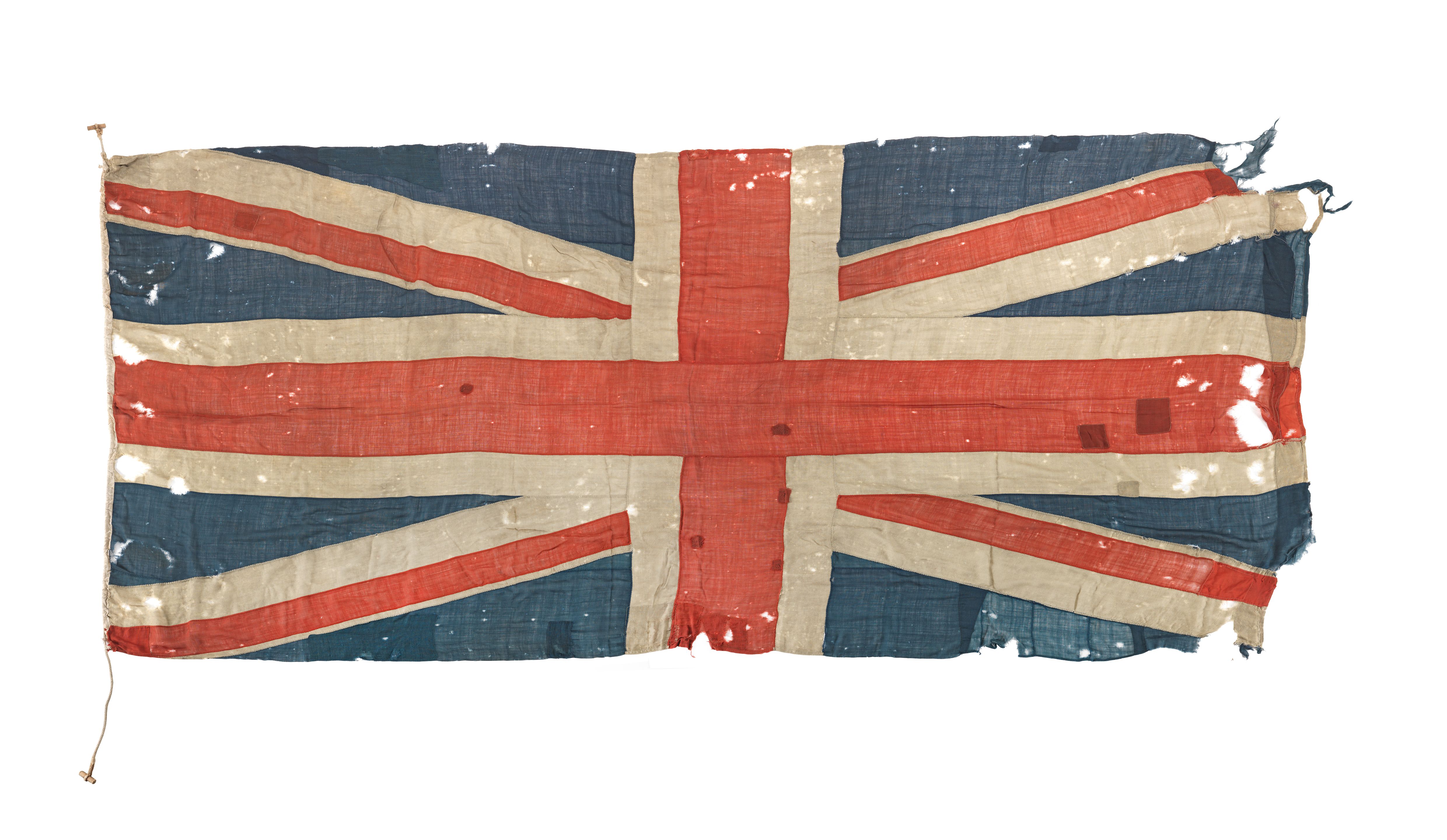 Bonhams : A rare and large Union Jack Naval flag and pennant circa 1810