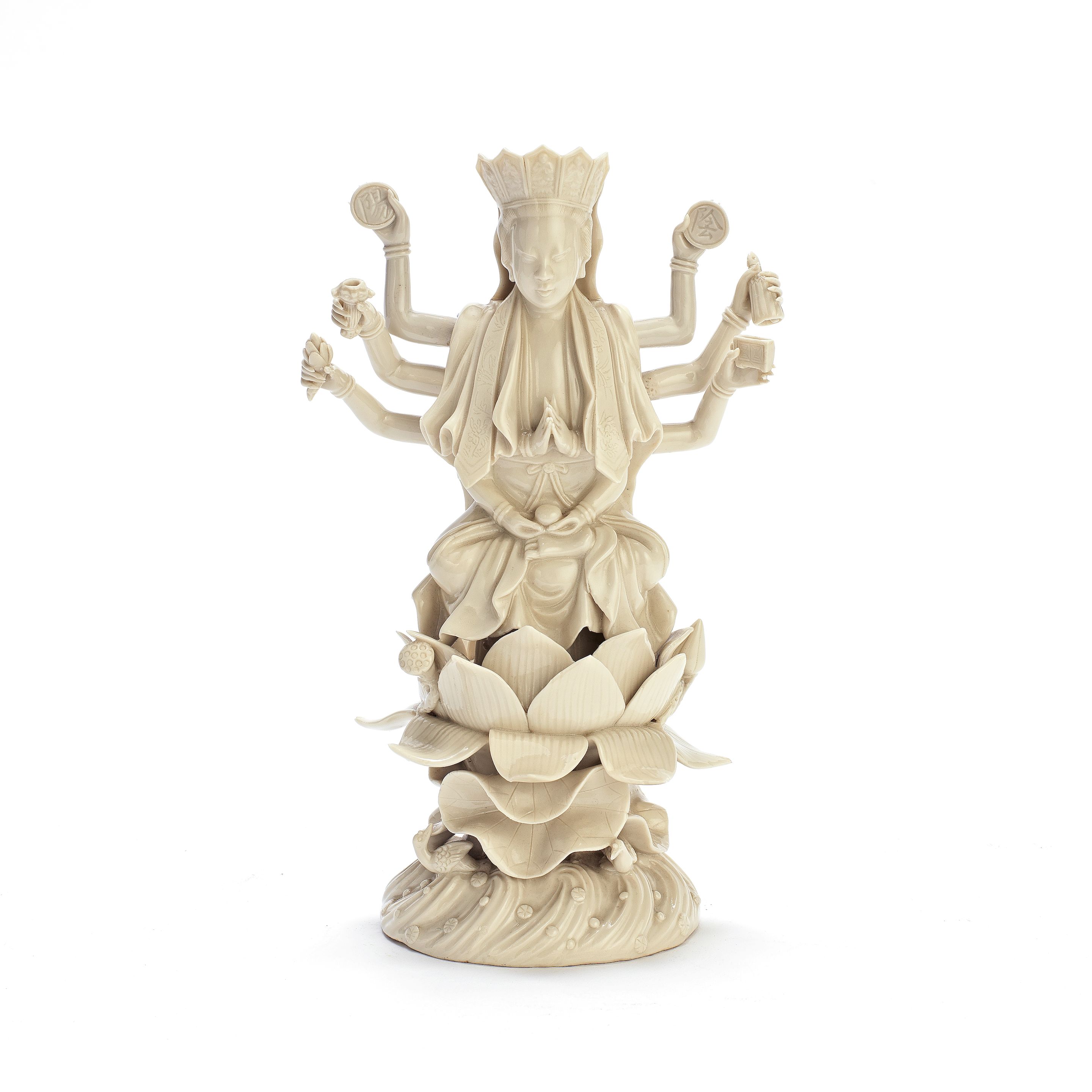 Bonhams : A DEHUA MULTI-ARMED FIGURE OF DOUMU Qing Dynasty (2)