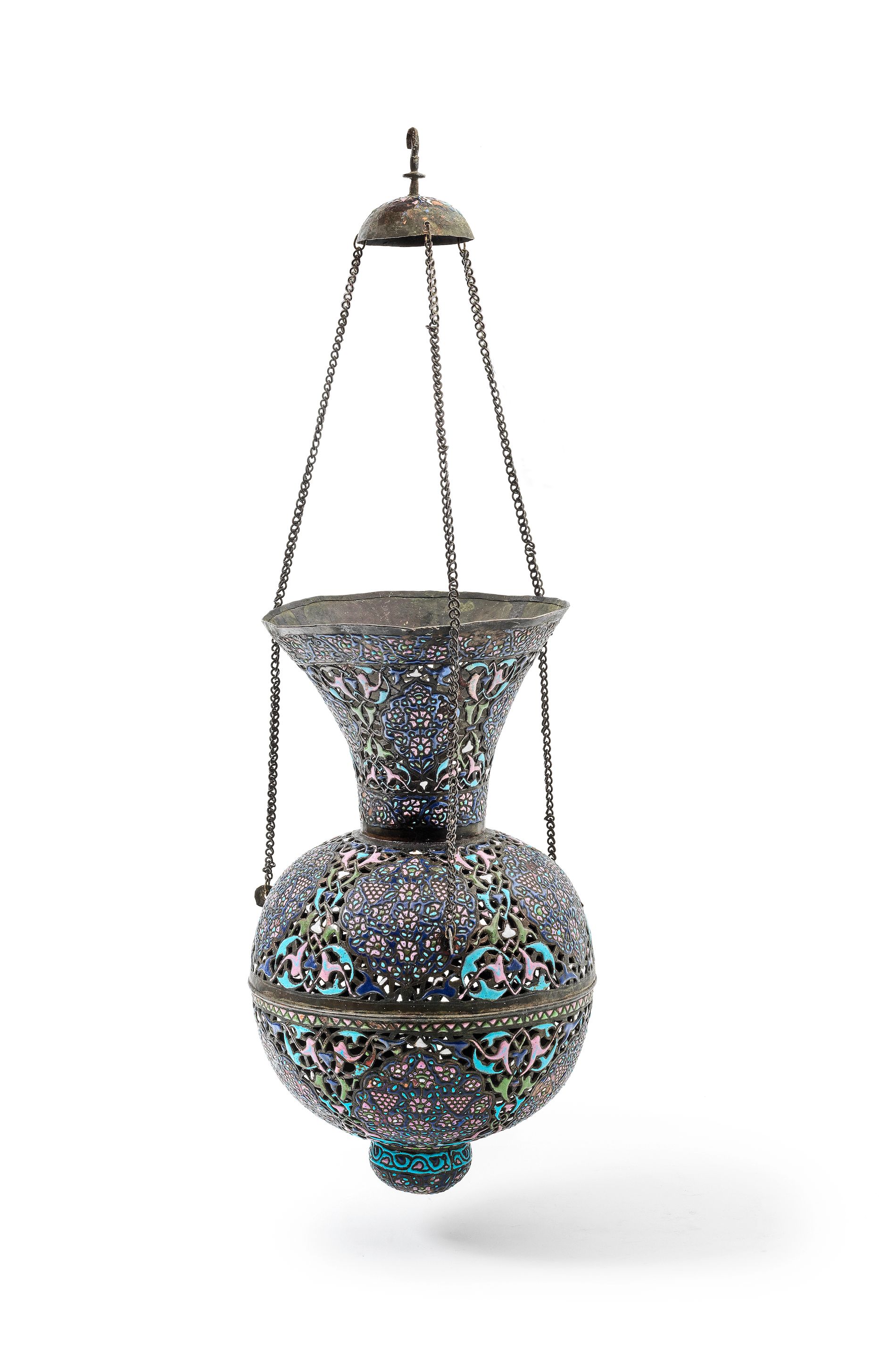 Bonhams : An enamelled copper mosque lamp Damascus, late 19th Century