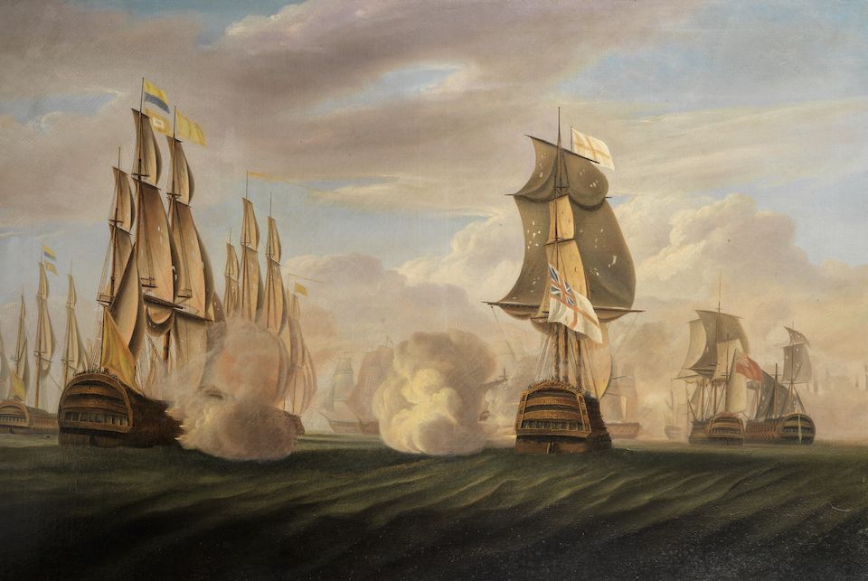 Attributed to Robert Cleveley (British, 1747-1809) The Battle of Cape ...