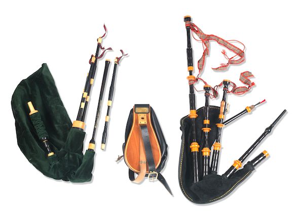Bonhams : A set blackwood lowland smallpipes maker Allen G Stark