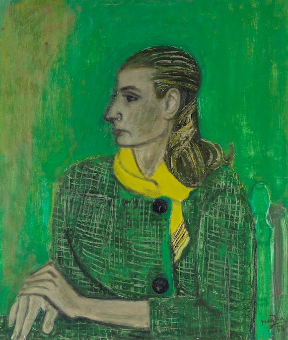 Bonhams : Henri Hayden (French, 1883-1970) Portrait en vert