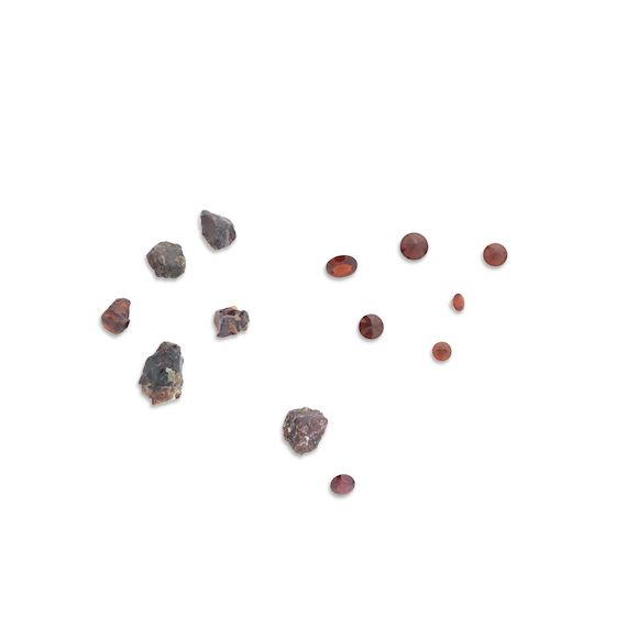 Bonhams : A collection of Scottish garnets, unmounted together with ...