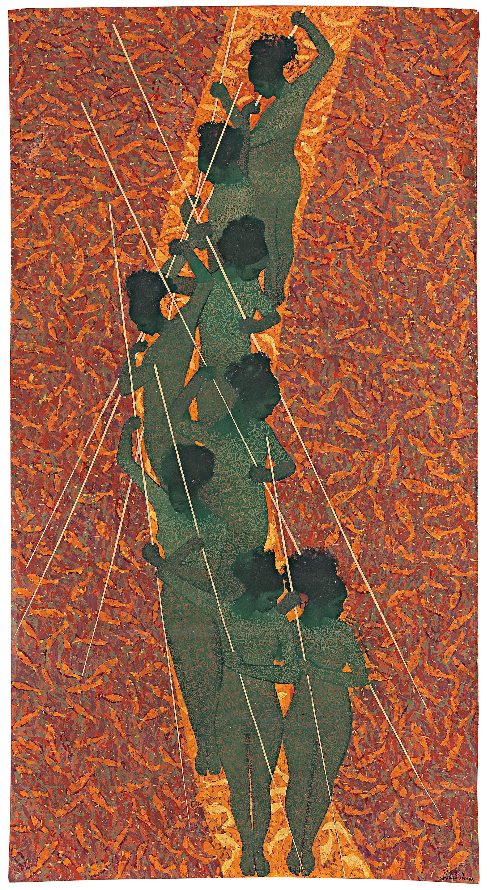 Bonhams : Getahun Assefa Balcha (Ethiopian, born 1967) Women Fishing ...