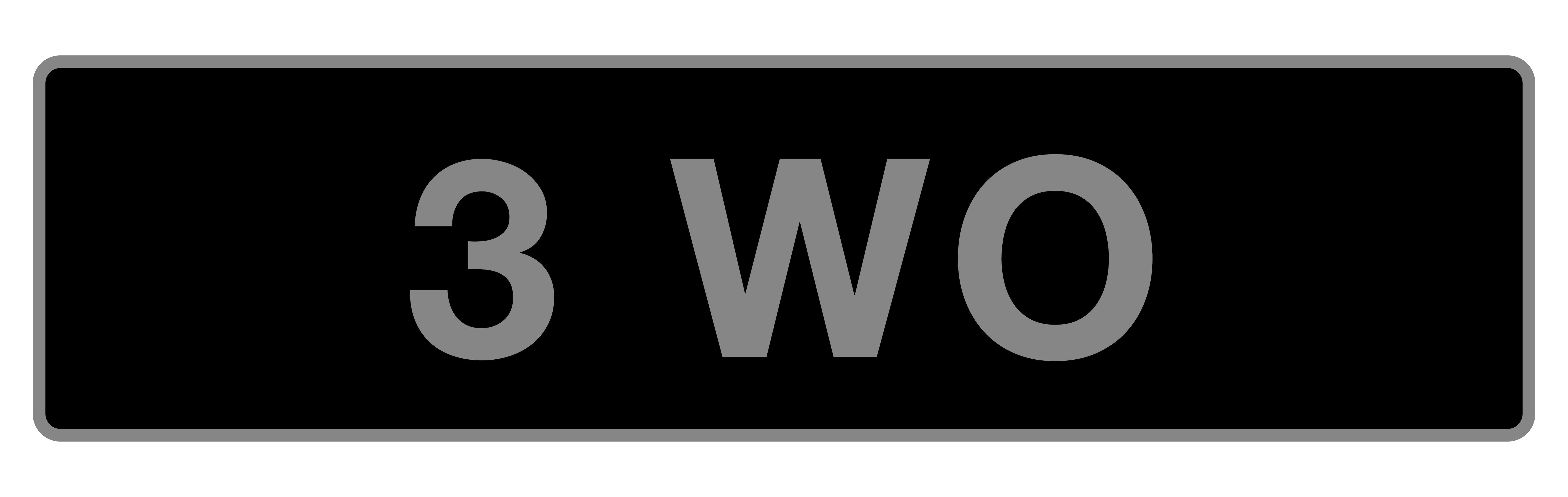 Bonhams Cars : UK Vehicle Registration Number '3 WO',