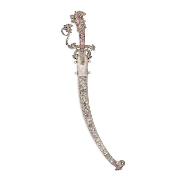 Bonhams : A Singhalese ruby-set gilt-silver Kastane Ceylon, circa 1900(2)