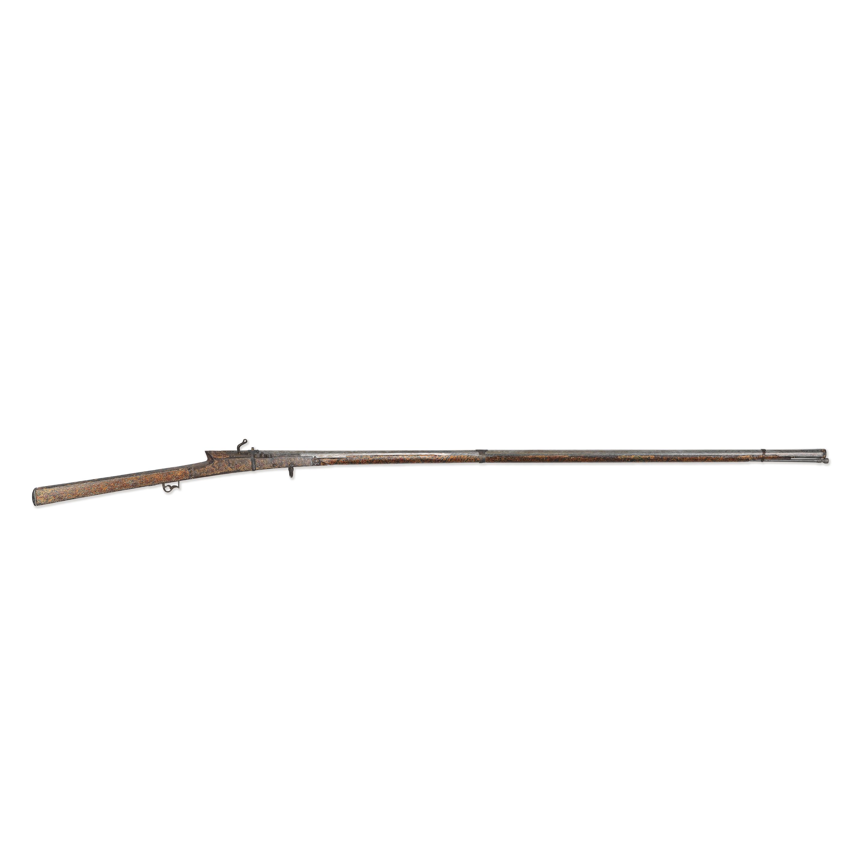 Bonhams : A lacquered wood matchlock gun (torador) Lahore or Rajasthan ...
