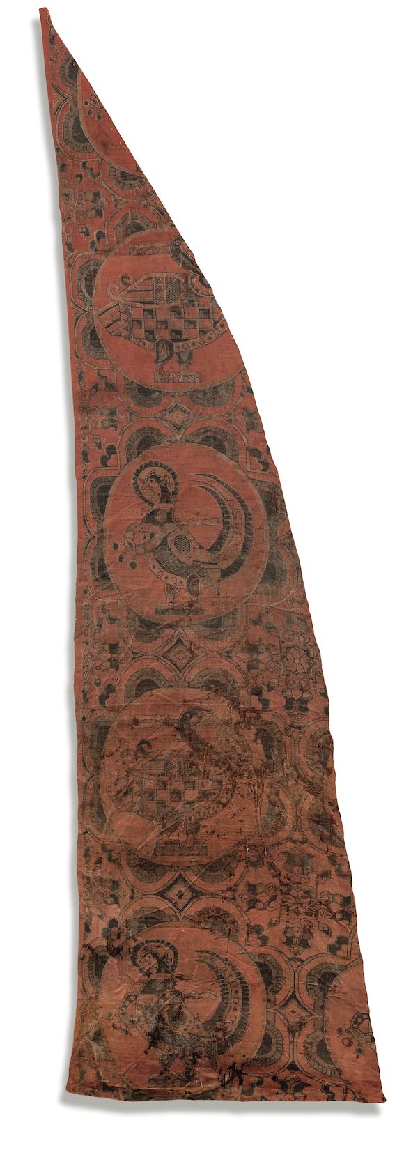 Bonhams : A Sogdian silk samite fragment with pheasants and ducks ...