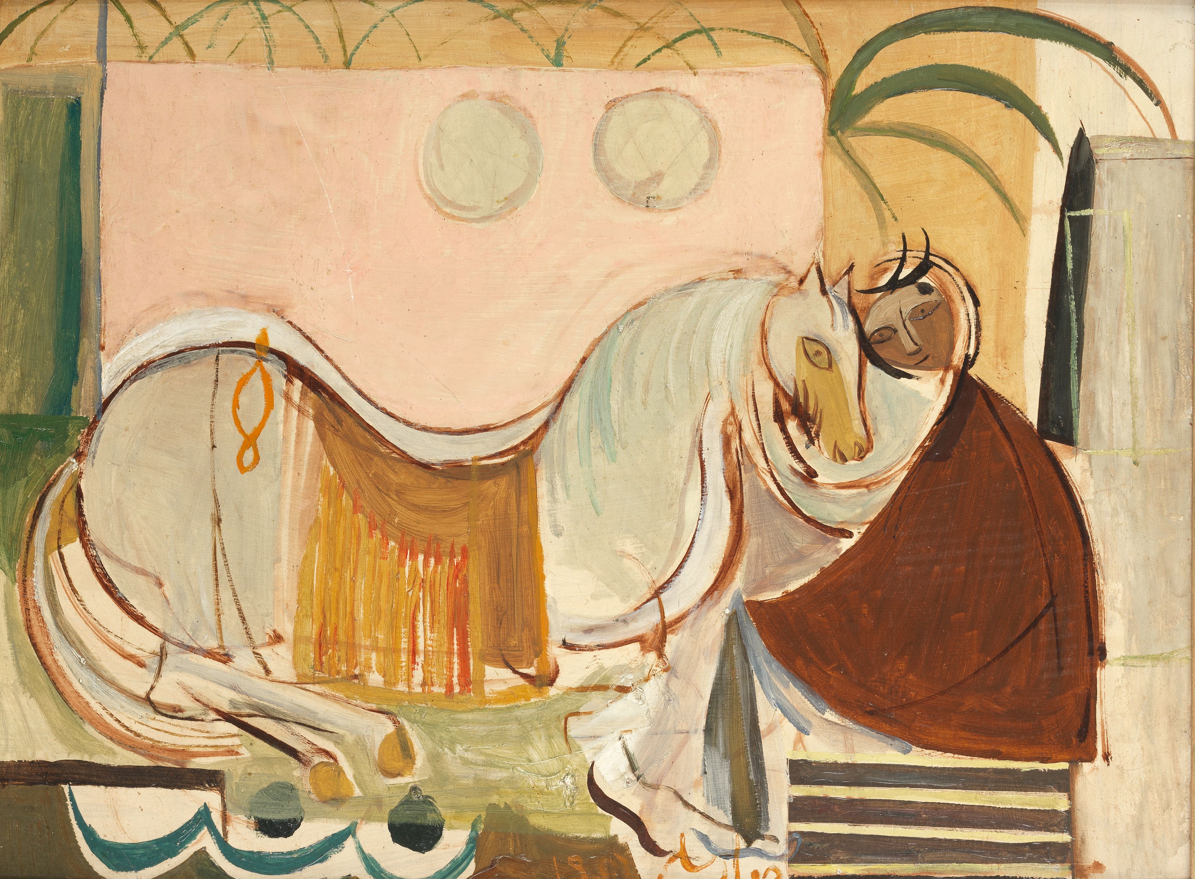 Bonhams : Jewad Selim (Iraq, 1919-1961) Man and Horse