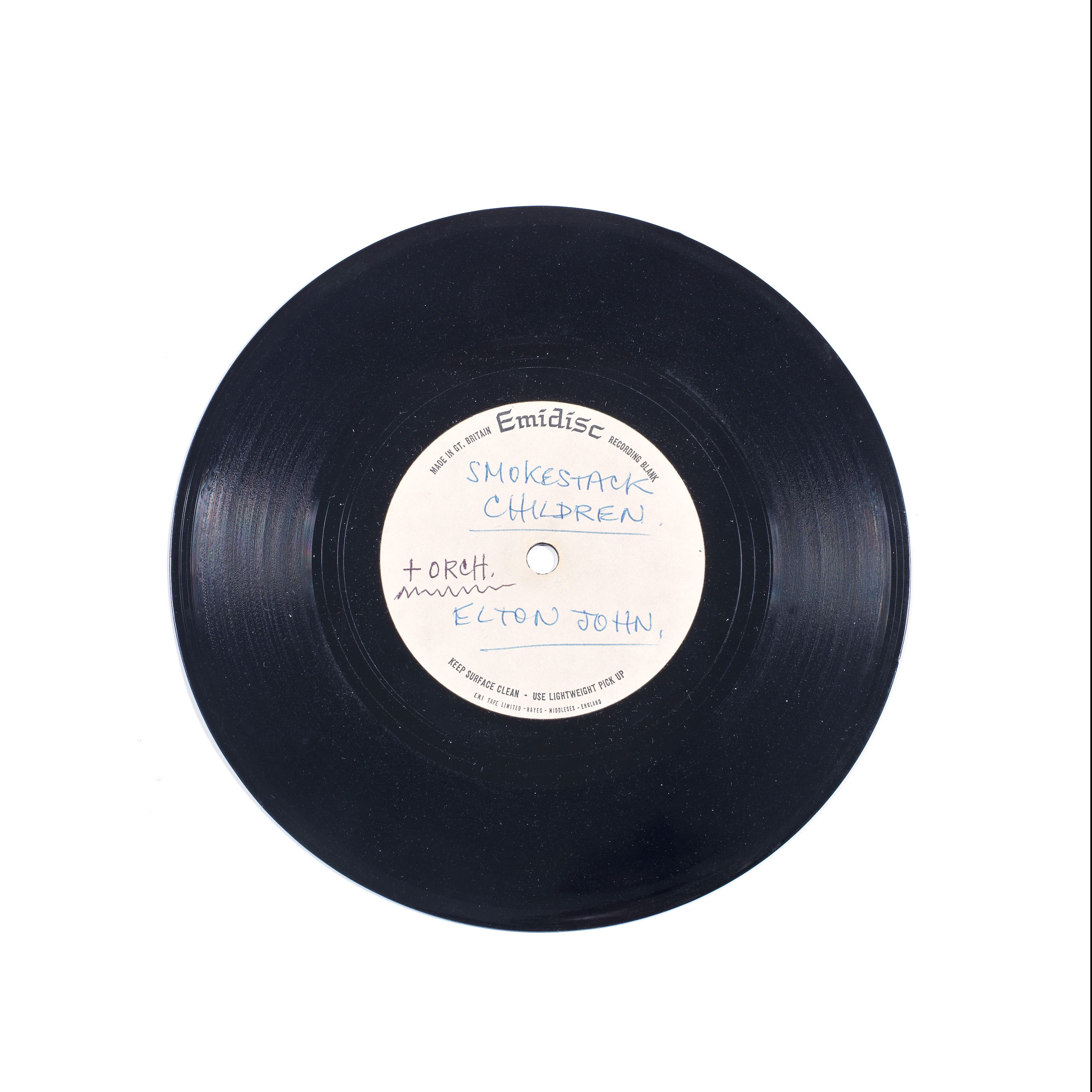 Bonhams : Elton John An acetate recording of Smokestack Children, 1968,