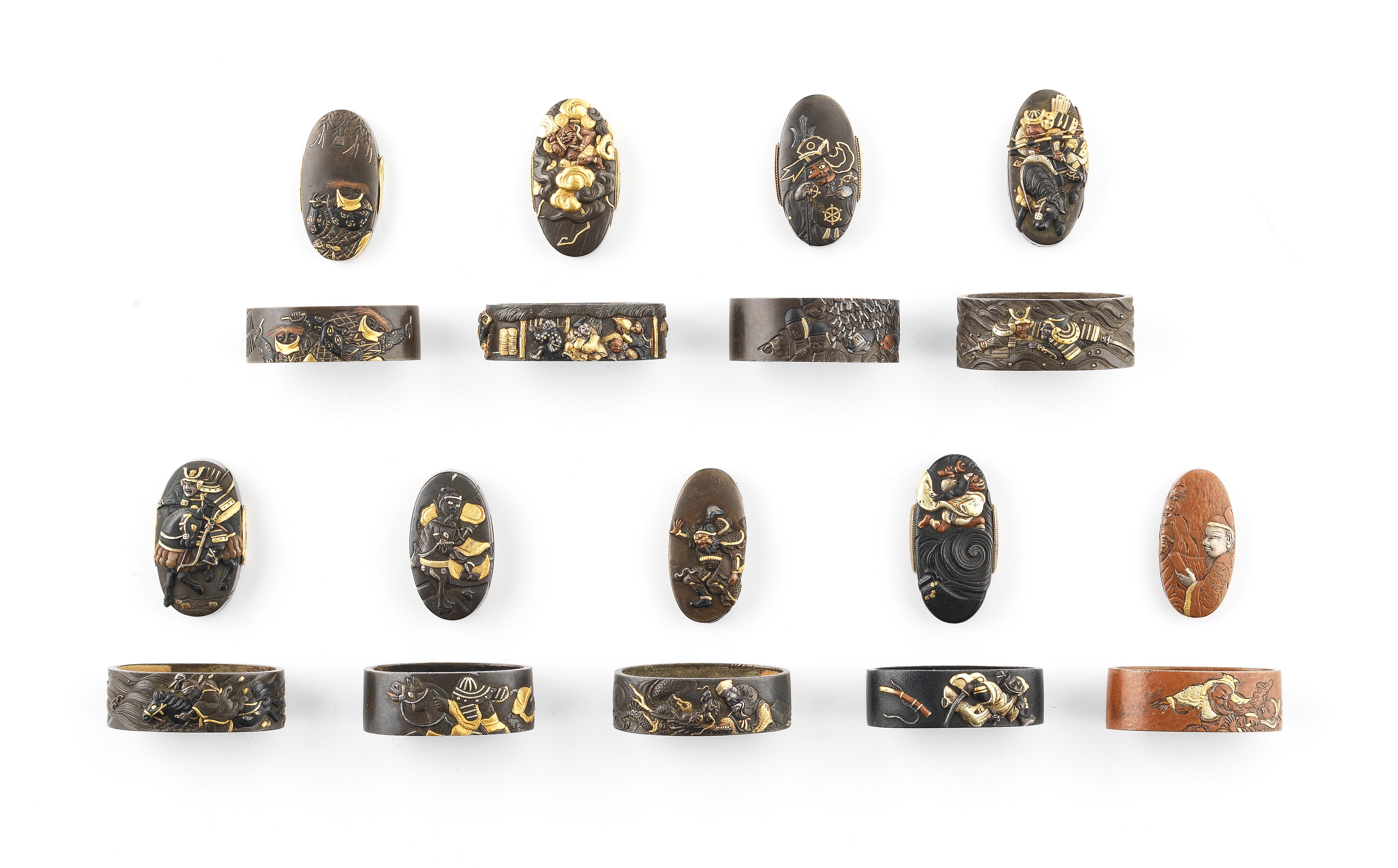 A Mito Fuchi-gashira, a Higo Fuchi-gashira, and an Ichinomiya pair of ...