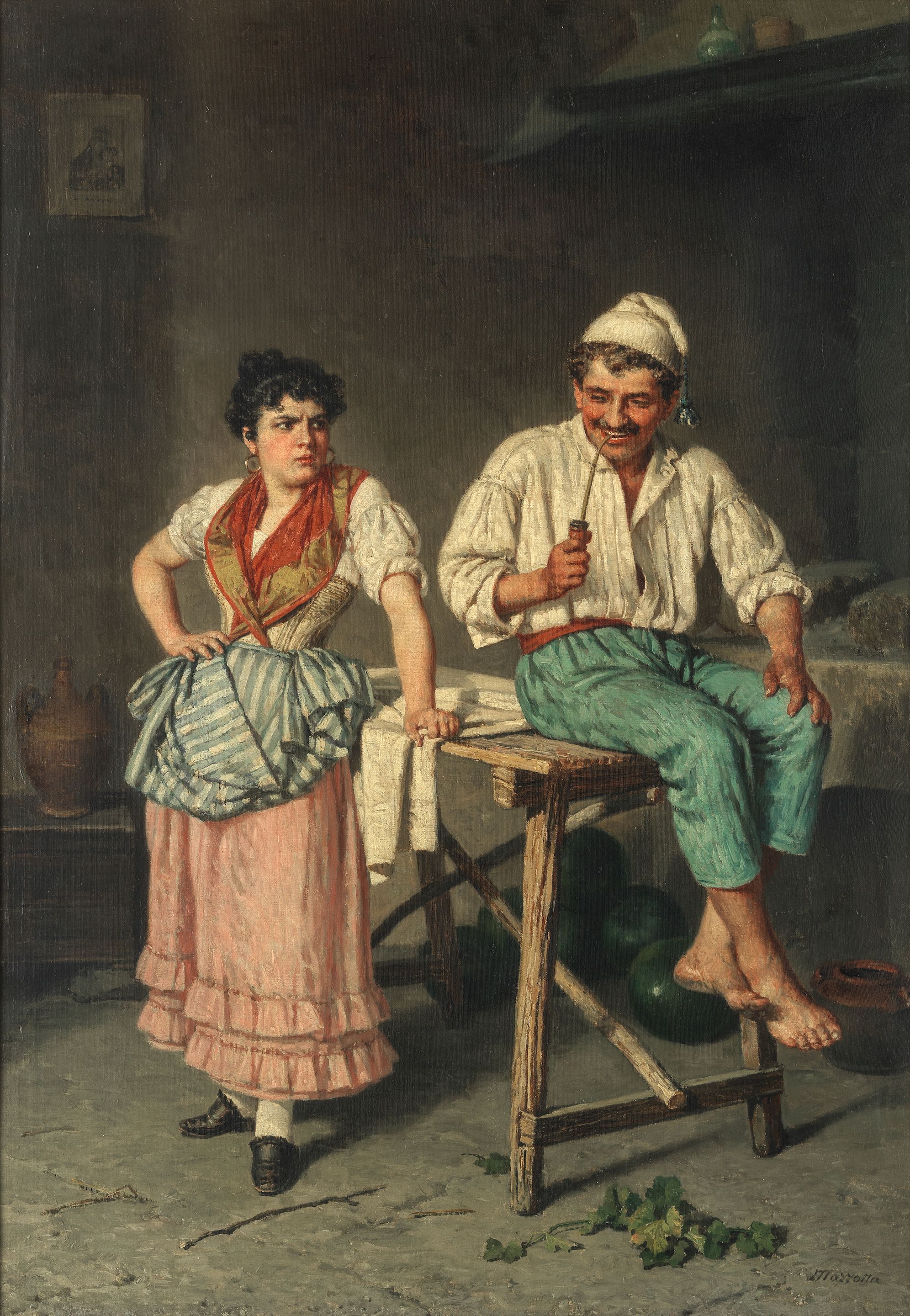 Bonhams : Federico Mazzotta (Italian, 19th Century) An unwelcome remark