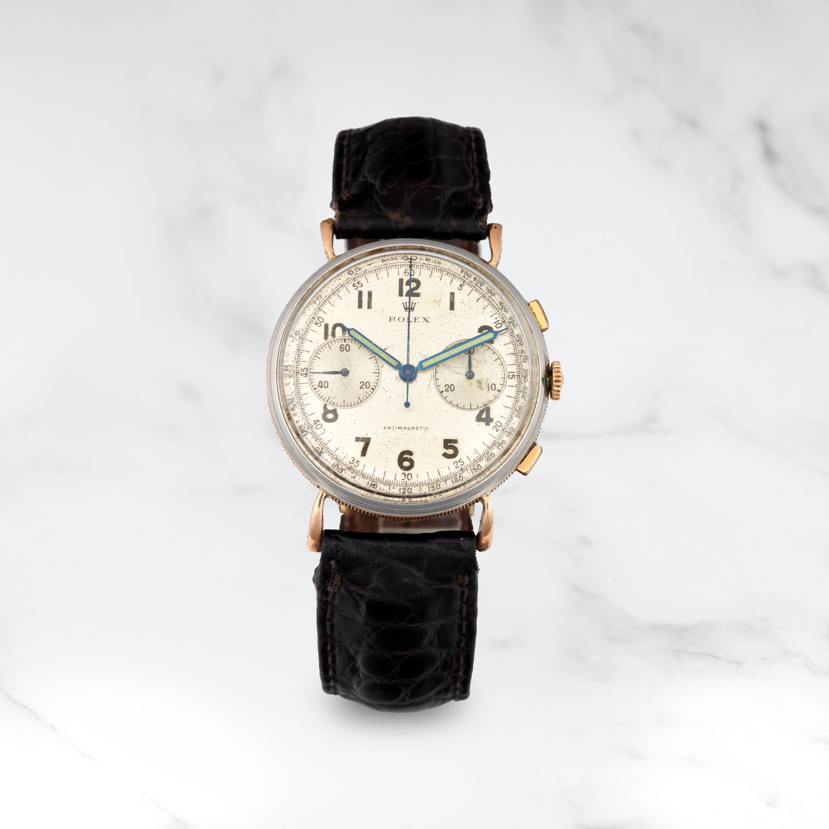 Bonhams : ROLEX. RARE CHRONOGRAPHE BRACELET EN METAL DORE ET ACIER ...