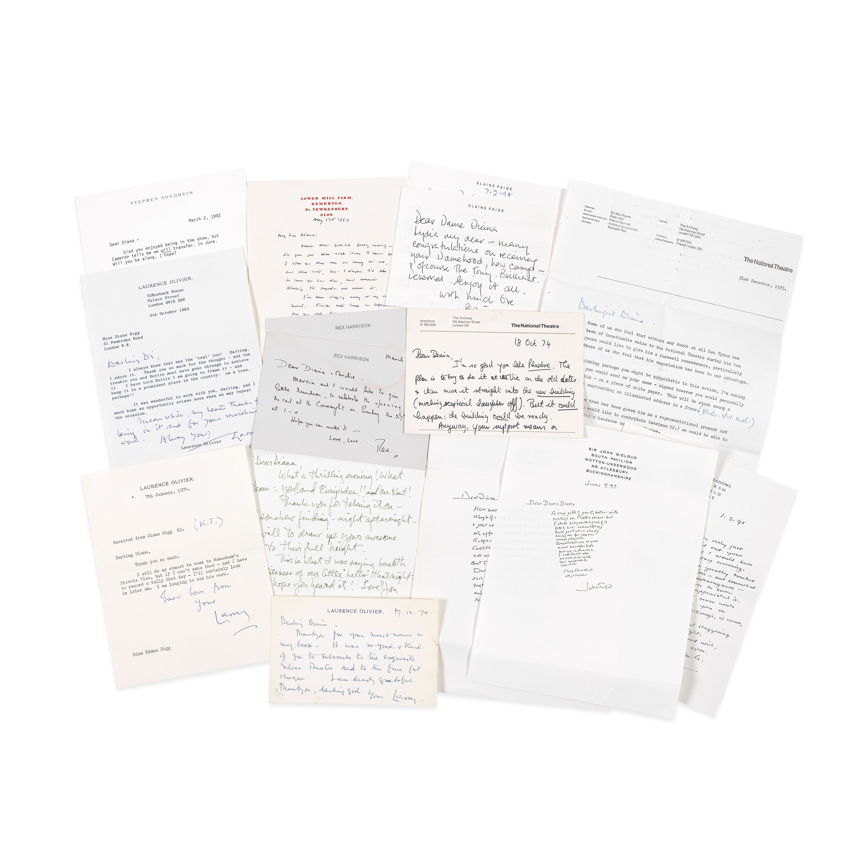 Bonhams : Various Actors a collection of letters by actors, writers ...