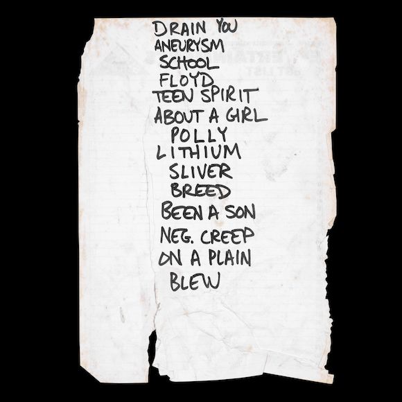 Bonhams : Nirvana: A Hand-Written Setlist By Dave Grohl For The Octagon ...