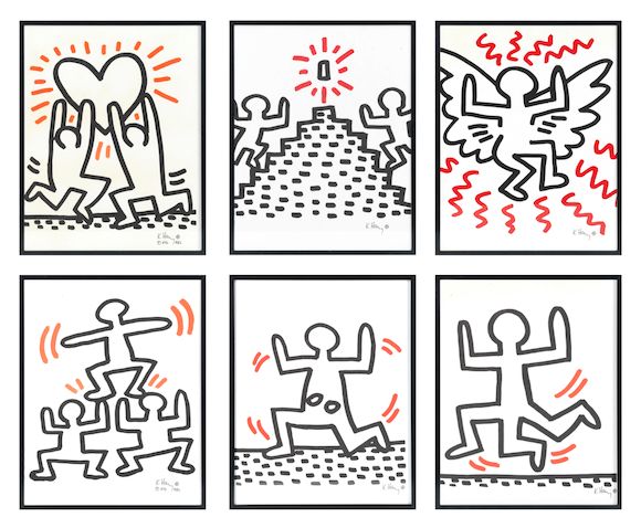 Bonhams : Keith Haring (1958-1990) Bayer Suite, 1982 29.8 x 23.3cm (11 ...