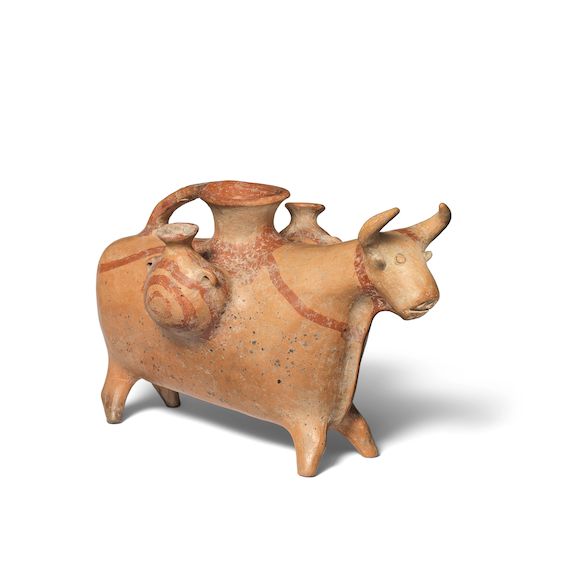 Bonhams : An Early Parthian pottery bull askos