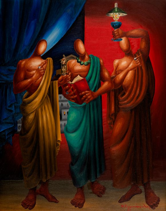 Bonhams : Nikos Engonopoulos (Greek, 1907-1985) Scholiastes d'un texte ...