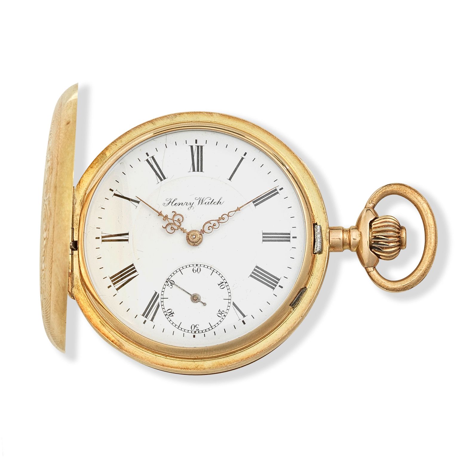 Bonhams : Henry Watch. A 14K gold keyless wind full hunter pocket watch ...