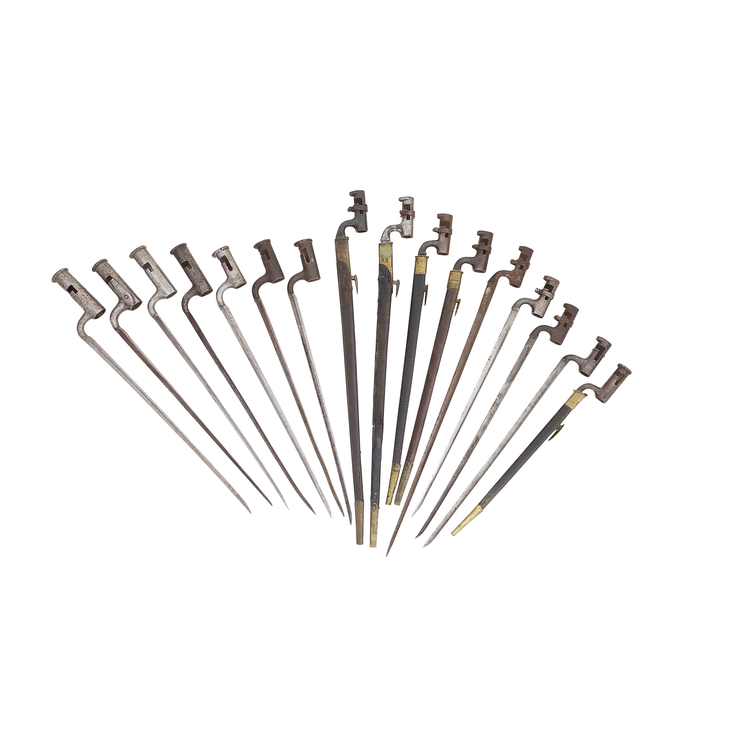 bonhams-sixteen-various-socket-bayonets-for-service-muskets