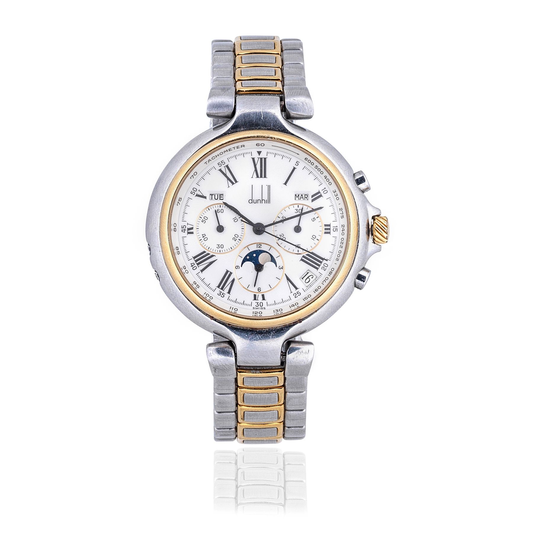 Bonhams : Alfred Dunhill. A stainless steel and gold automatic triple ...