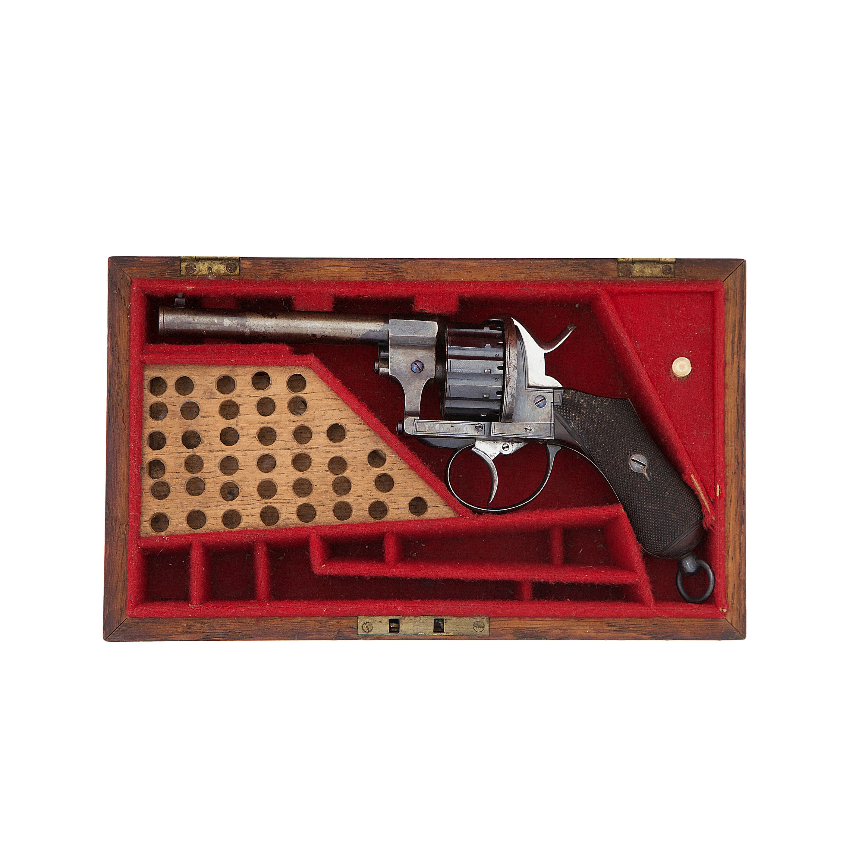Bonhams : A Cased Liège Pin-Fire 12-Shot Revolver Of J. Chaineux Patent ...