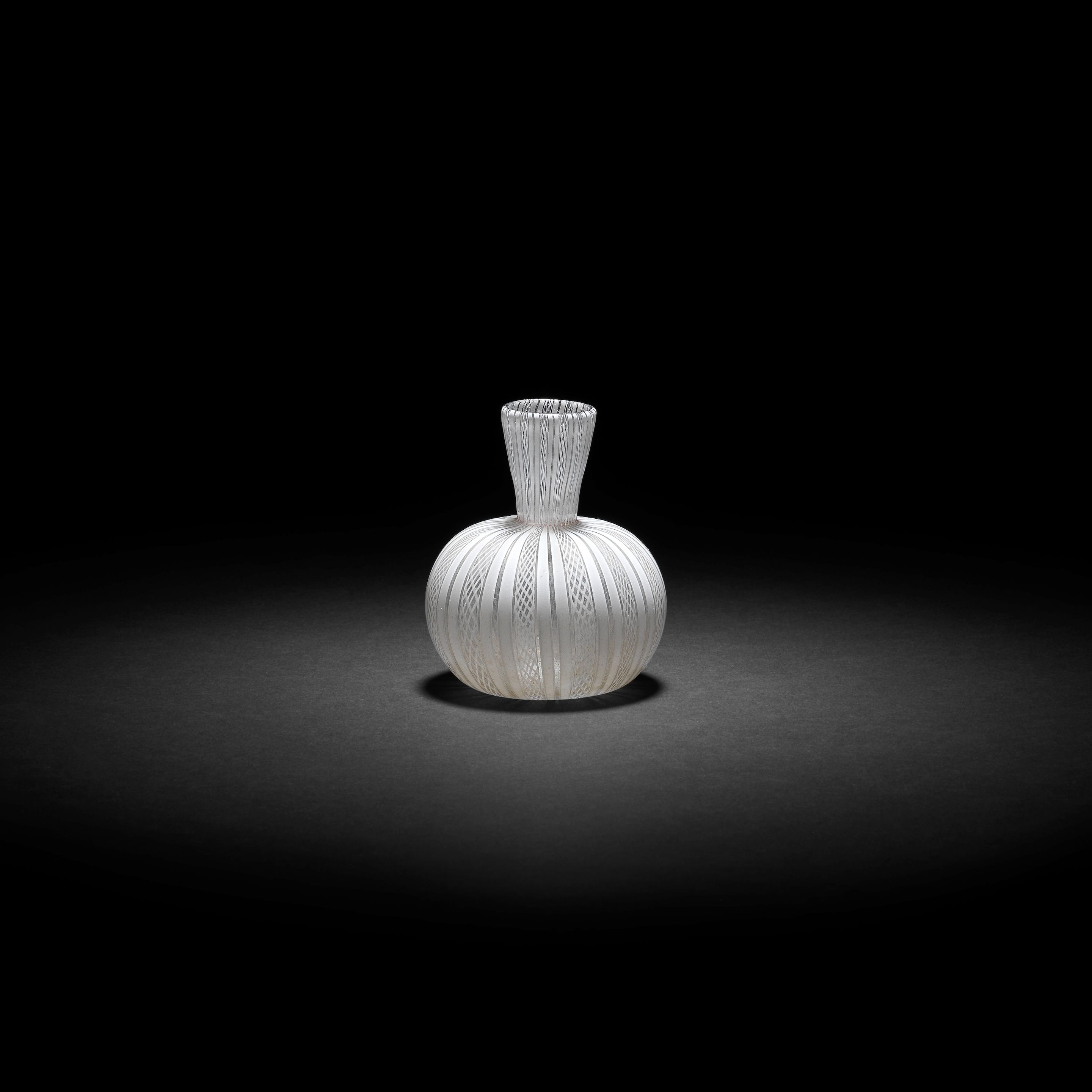 Bonhams : A very rare Venetian or façon de Venise latticinio small vase ...