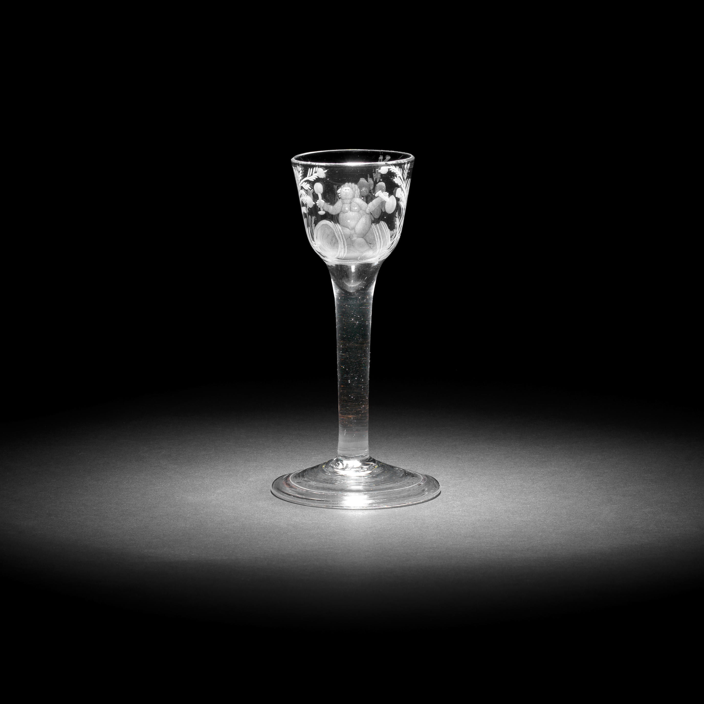 Bonhams An Engraved Wine Glass Circa 1760