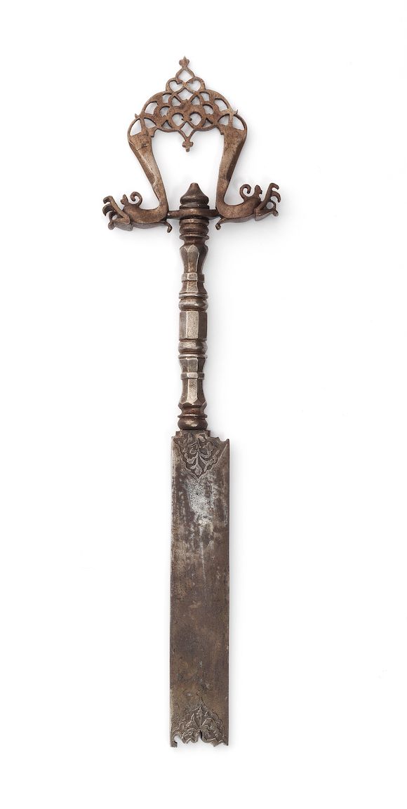 Bonhams : A Safavid steel sword sharpener Persia, 17th/18th Century