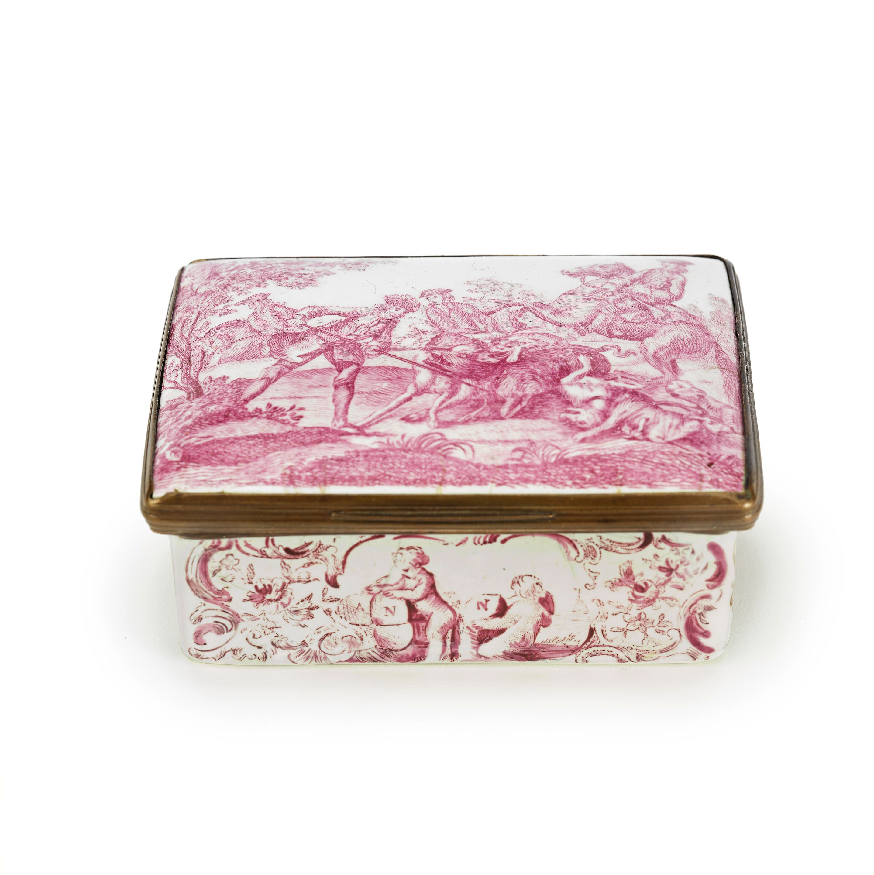 Bonhams : A rare Battersea enamel snuff box, circa 1755