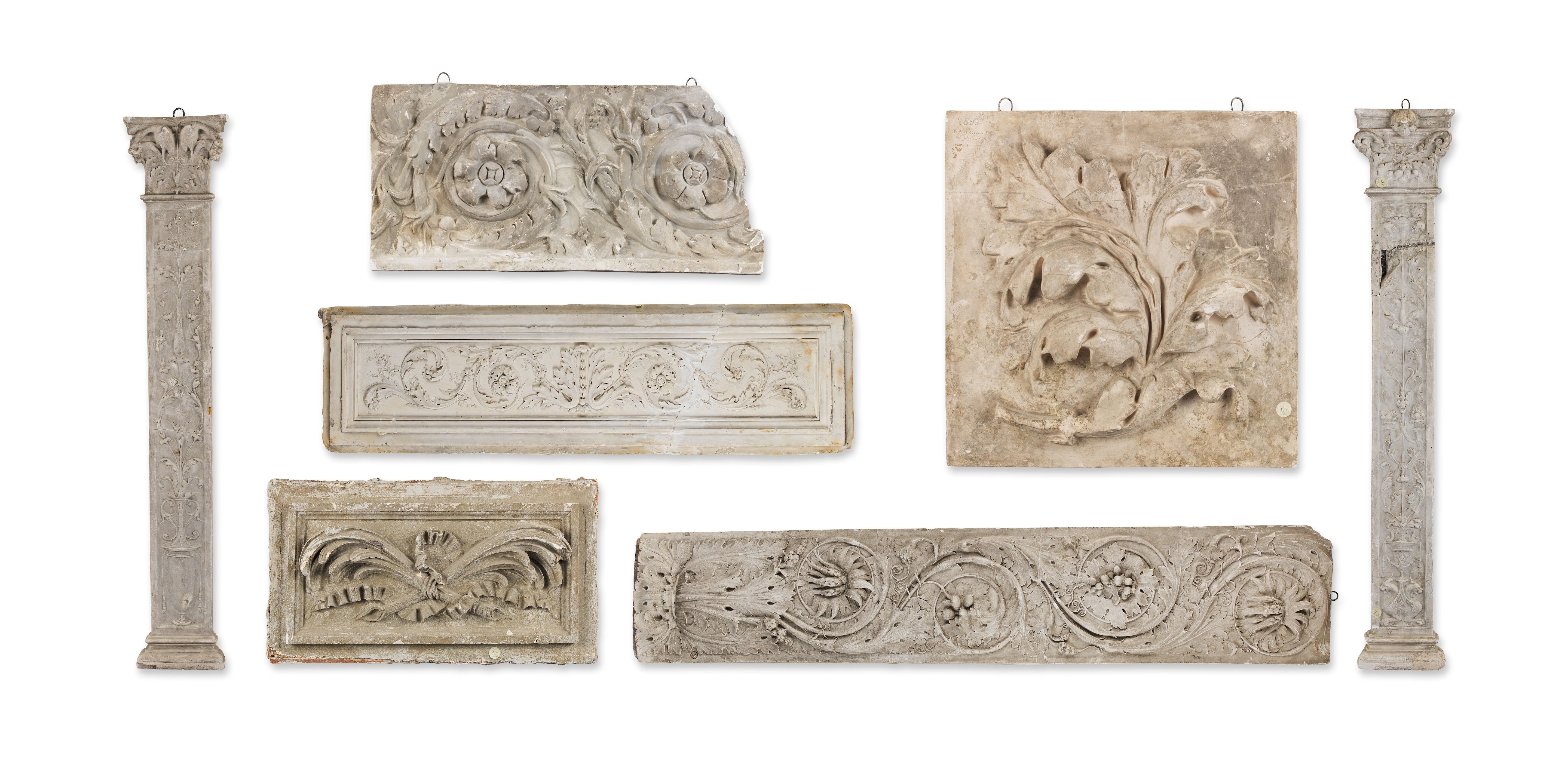 Bonhams : A collection of seven plaster relief friezes and pilasters ...