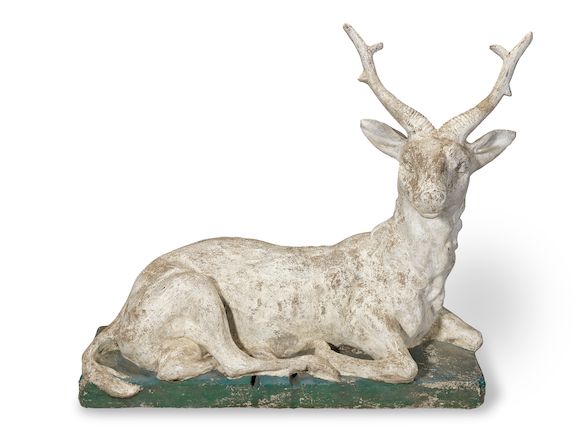 Bonhams : A large 19th century composition stone stag