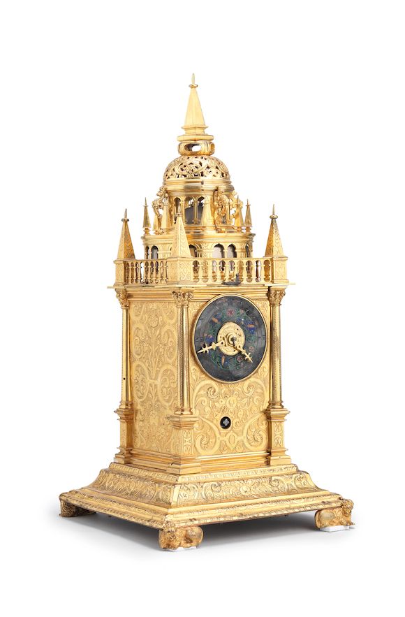 Bonhams : A first half of the 17th century German gilt brass table ...