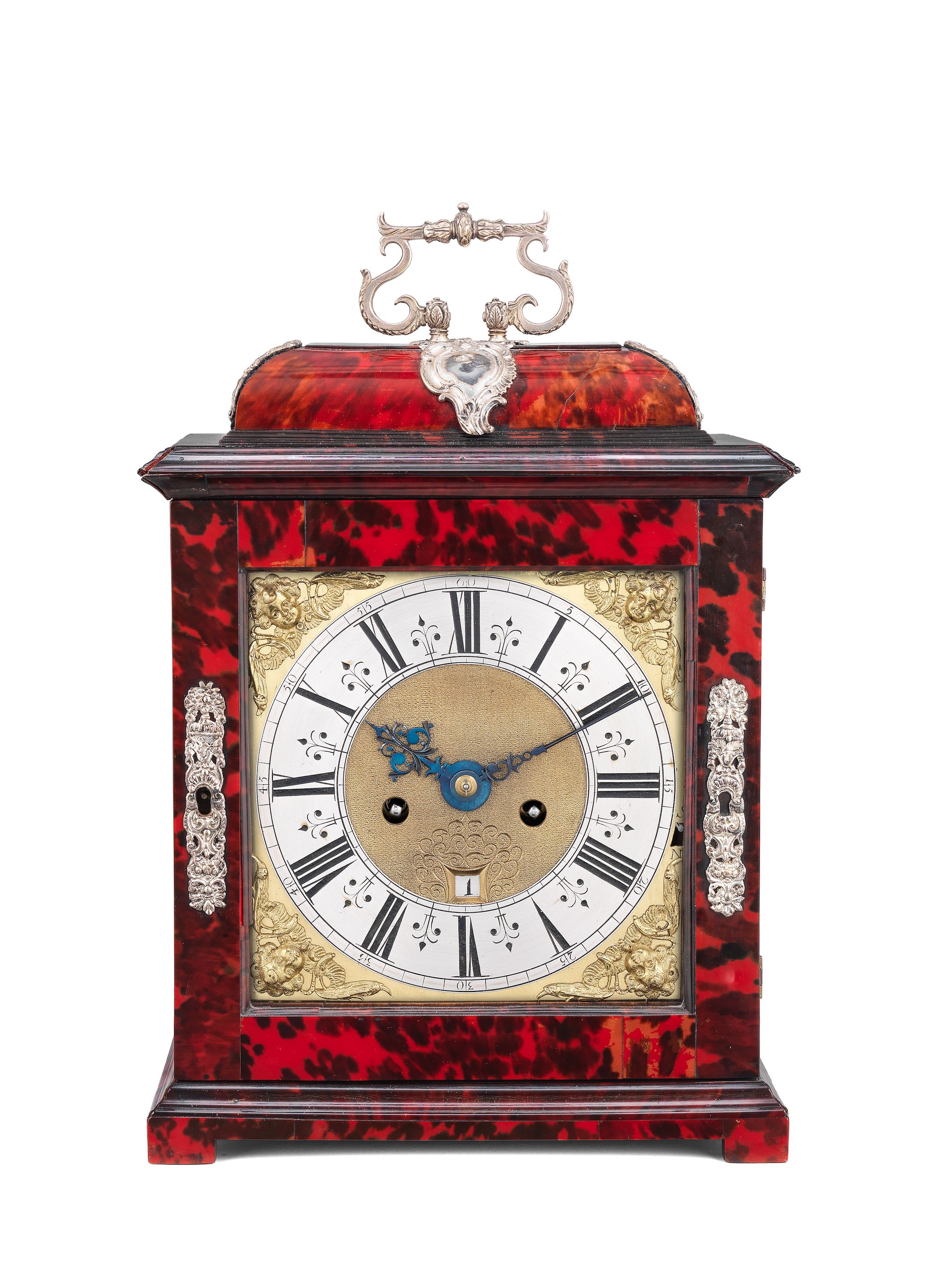 Bonhams : A rare late 17th century silver-mounted red-stained tortoise ...