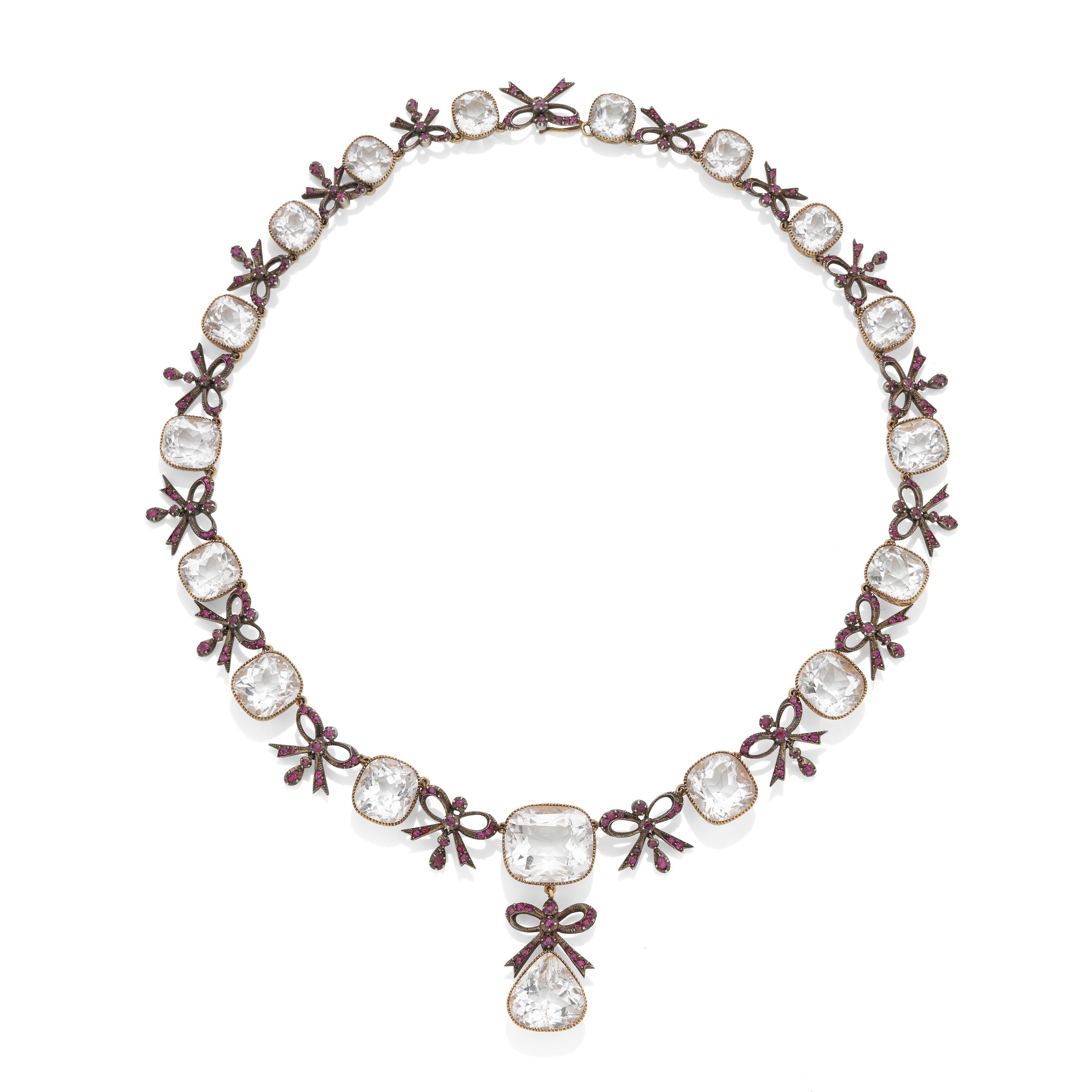 Bonhams : ROCK CRYSTAL AND RUBY NECKLACE