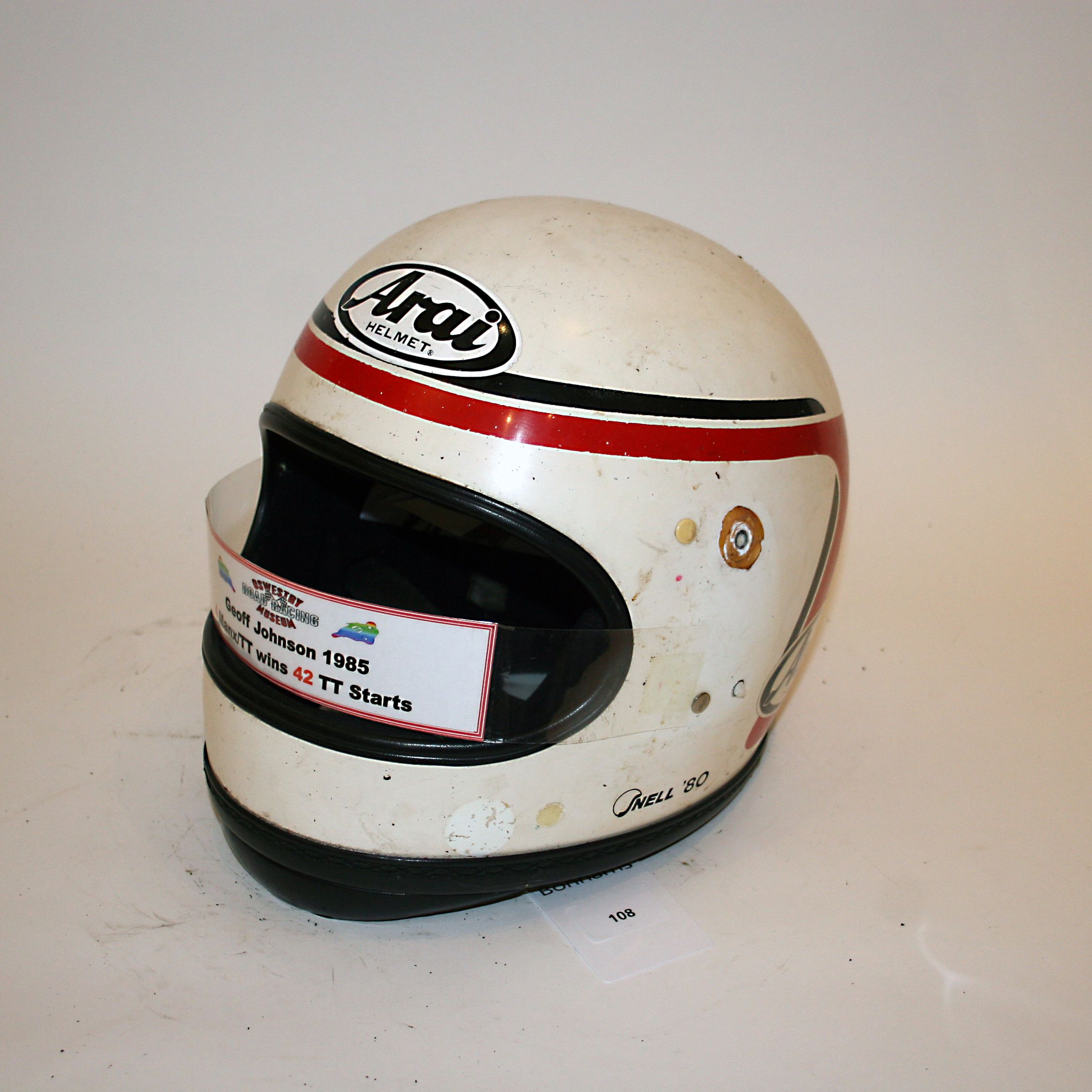 Bonhams Cars : Geoff Johnson: A full-face helmet by Arai, 1985 ((2))