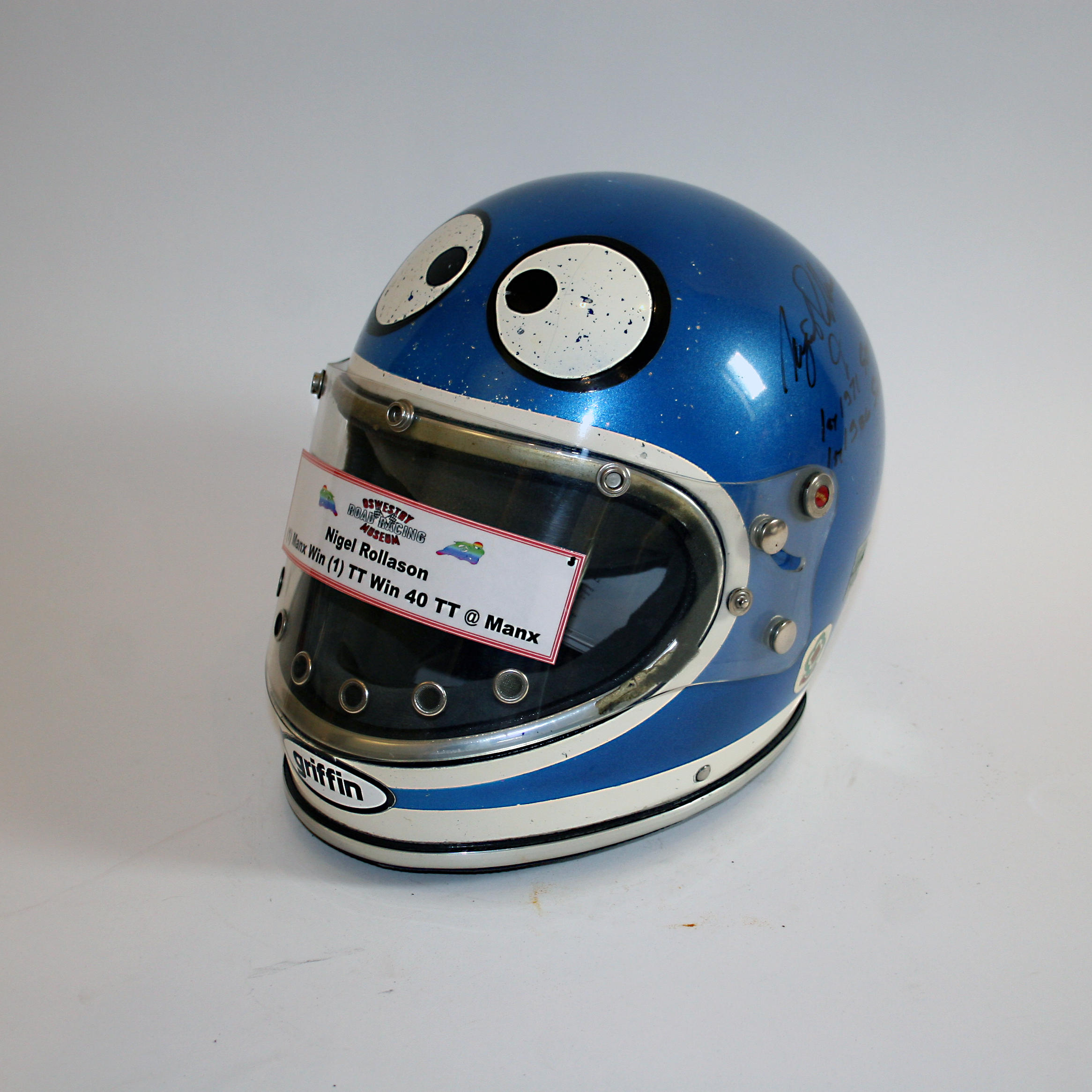 Bonhams Cars : Nigel Rollason: A signed full-face helmet by Griffin