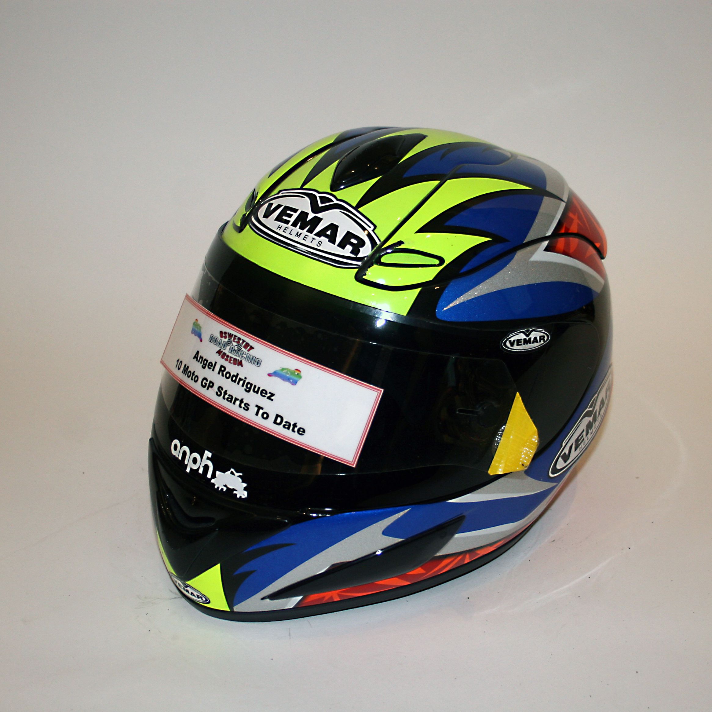 Bonhams Cars : Angel Rodriguez: A signed full-face helmet by Vemar