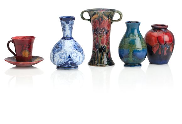 Bonhams : A GROUP OF MOORCROFT POTTERY