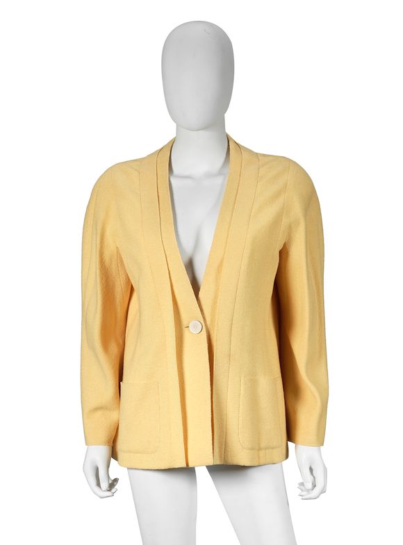 Bonhams : A PASTEL YELLOW WOOL MIX JACKET Chanel, Cruise 1999