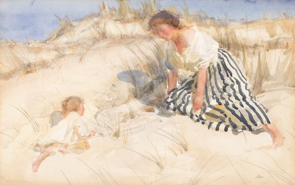 Bonhams : Charles Sims (British, 1873-1928) On the dunes