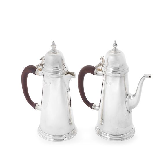 Bonhams : A pair of silver café au lait pots John Henry Odell, London ...