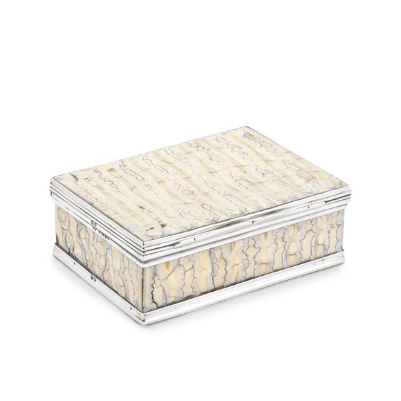 Bonhams : A William IV silver-mounted mammoth tooth box Charles Reilly ...