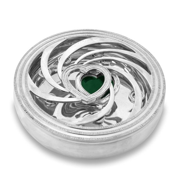 Bonhams : GERALD BENNEY a large silver and enamel centrepiece bowl ...