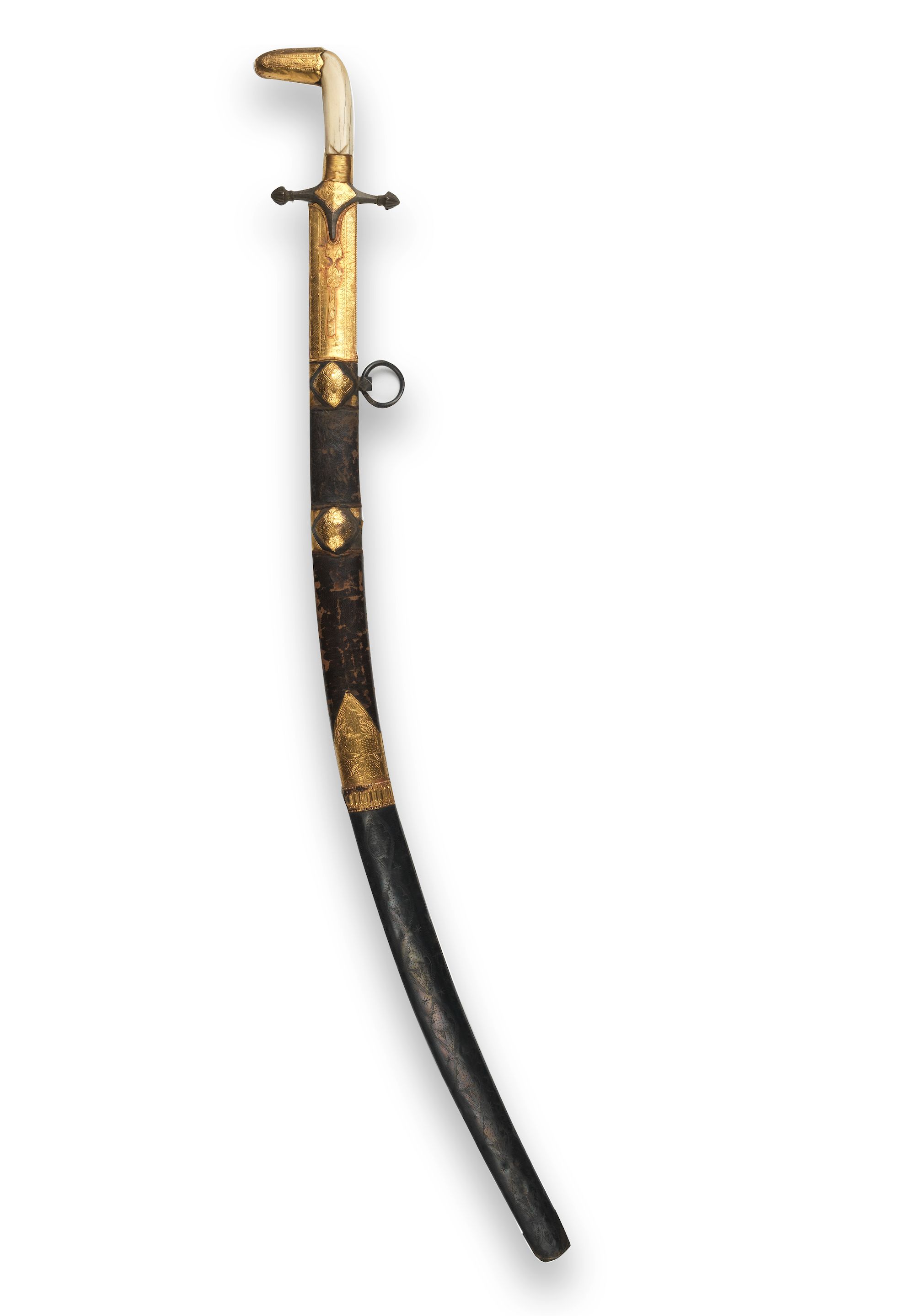 Bonhams : A gold mounted steel sword (saif) Arabian Peninsula, dated AH ...