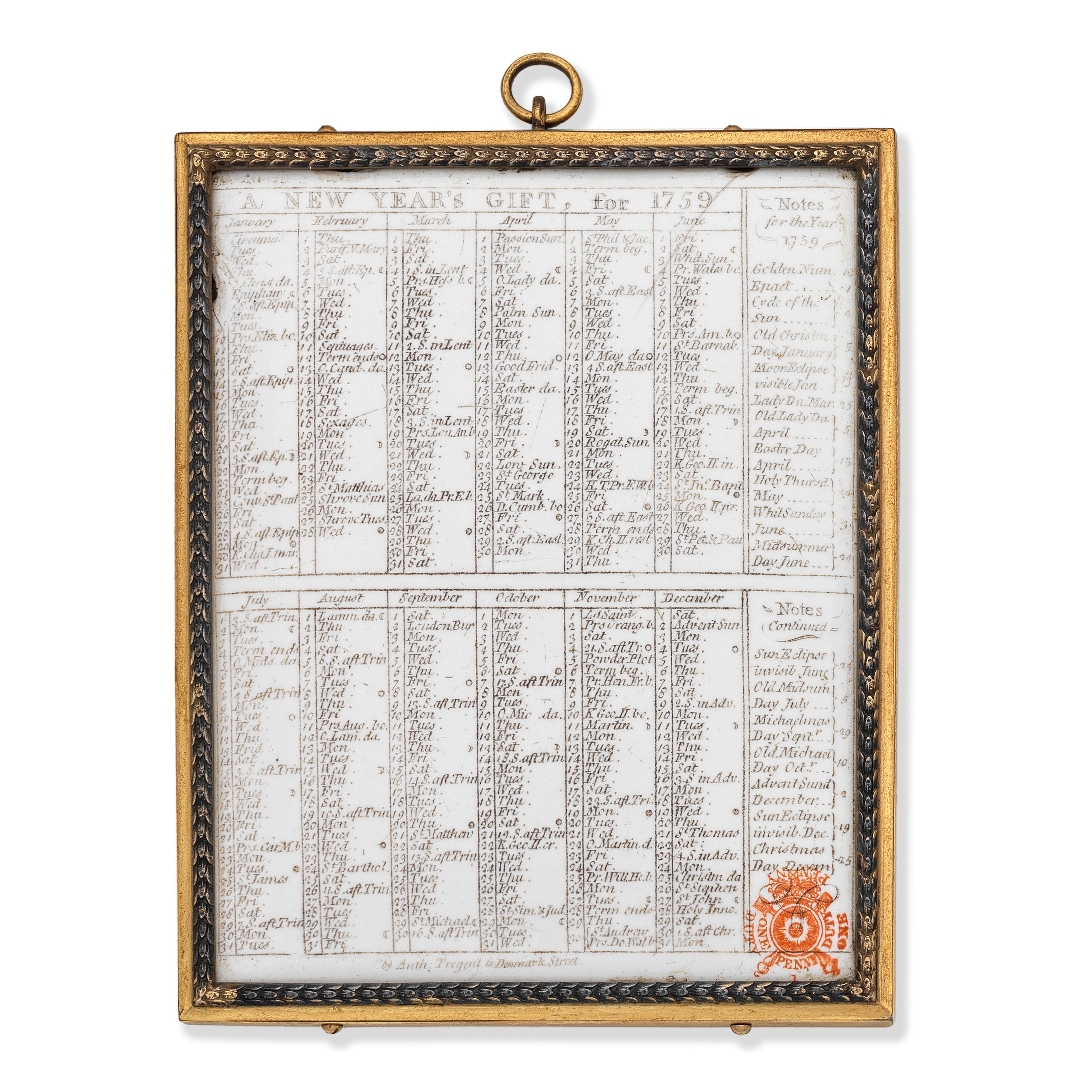 Bonhams : A rare and important London enamel calendar plaque by Anthony ...